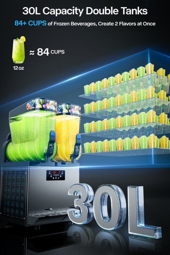 Leacco Commercial Slushie Machine, Frozen Drink Margarita Machine Smoo ...